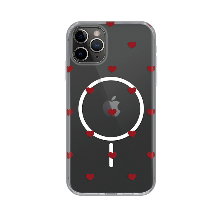 Zastitna maska (futrola) print Magsafe - iPhone 11 Pro Max 6.5 Red Hearts