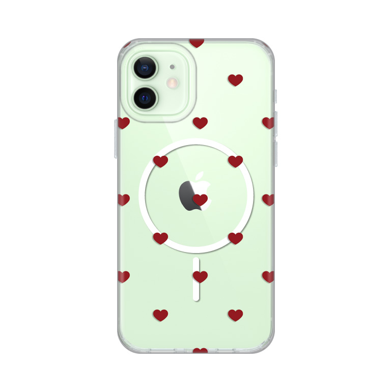 Zastitna maska (futrola) print Magsafe - iPhone 12/12 Pro 6.1 Red Hearts
