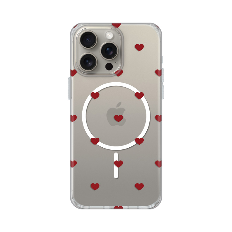 Zastitna maska (futrola) print Magsafe - iPhone 15 Pro Max 6.7 Red Hearts