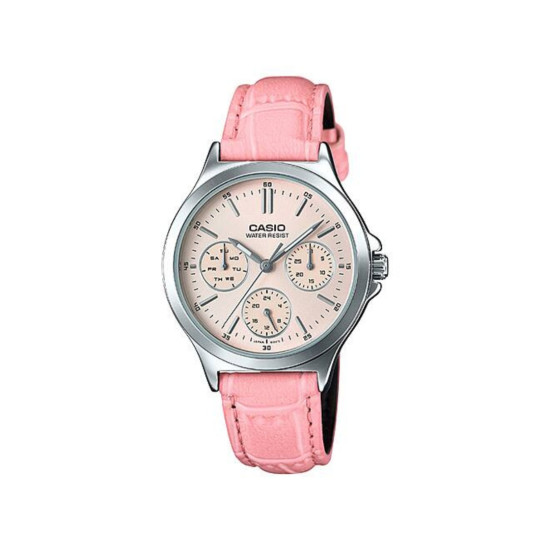 Casio LTP-V300L-4A ženski sat analogni Day Date kožni kaiš Pink