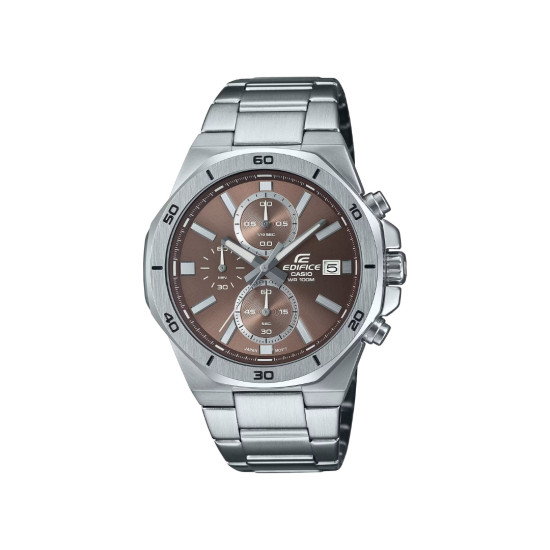 Casio Edifice EFV-640D-5A muški sat Chronograph Octagonal Compact Size Taupe Color Dial 10ATM