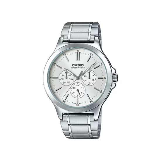 Casio MTP-V300D-7A muški sat Multifunkcionalni Elegantni Silver Tone