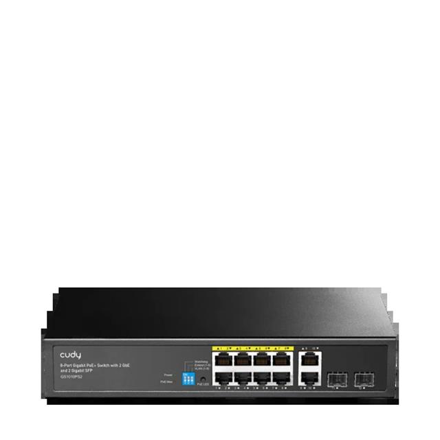 Svič 10/100/1000 10-port Cudy GS1010PS2/8 PoE+/2x Uplink/2x SFP/120W