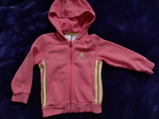 Adidas roze-fluorescentno zuti duks sa kapuljacom