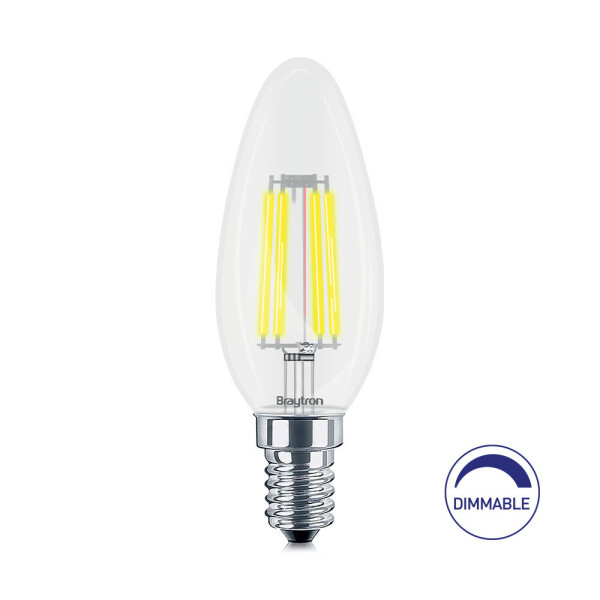 BRAYTRON Led filament sijalica 4W-E14-C35-CLR-DIM-3000K DIMMABLE