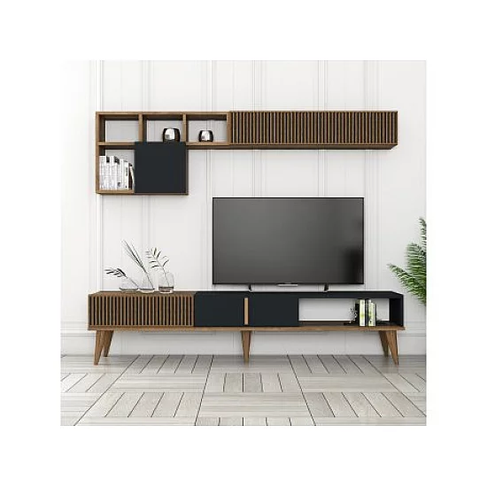 HANAH HOME TV POLICA MILAN TV WALNUT ANTHRACITE CENA