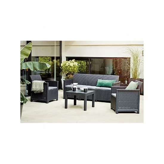 KETER BAŠTENSKI SET ELODIE 3 SEATER GRAFIT CU 246150 CENA