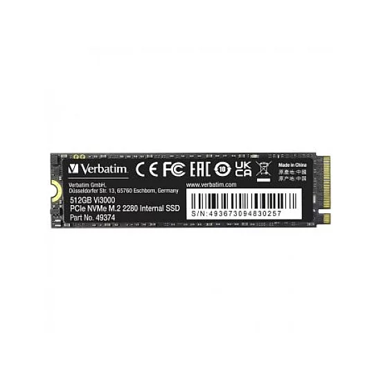 VERBATIM VI3000 PCIE NVME M.2 SSD 512GB 49374 CENA