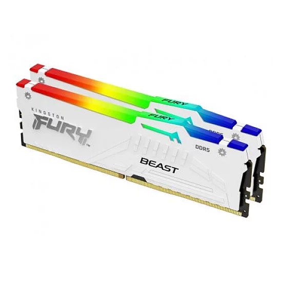 KINGSTON DIMM DDR5 64GB (2X32GB KIT) 5200MT/S KF552C40BWAK2-64 FURY BEAST RGB WHITE XMP CENA