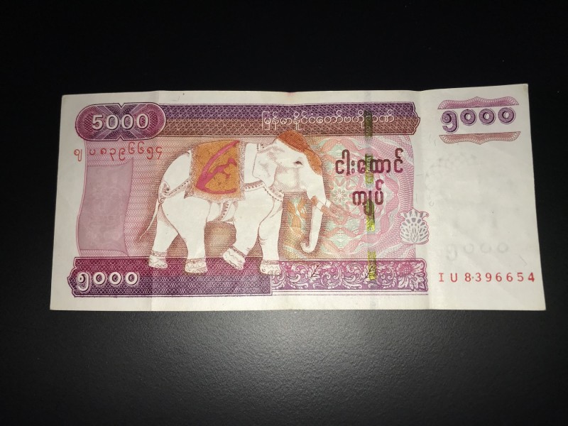 MYANMAR 5000 KYATS.XF.