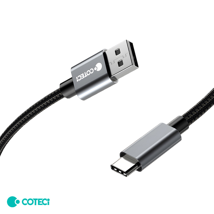 Data kabl Coteci 87313 60W 10 Gbps USB 3.0 na Type C crni 2m