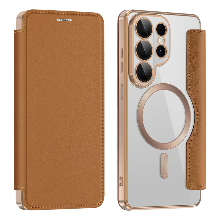 Zastitna maska (futrola) Magsafe Lux na preklop (bi fold) - Samsung S948 Galaxy S26 Ultra braon