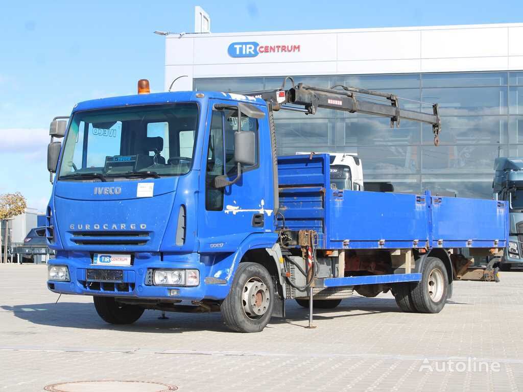 IVECO EUROCARGO 100E17, EURO 3, HYDRAULIC ARM HIAB 035-2 kamion s ravnom platformom