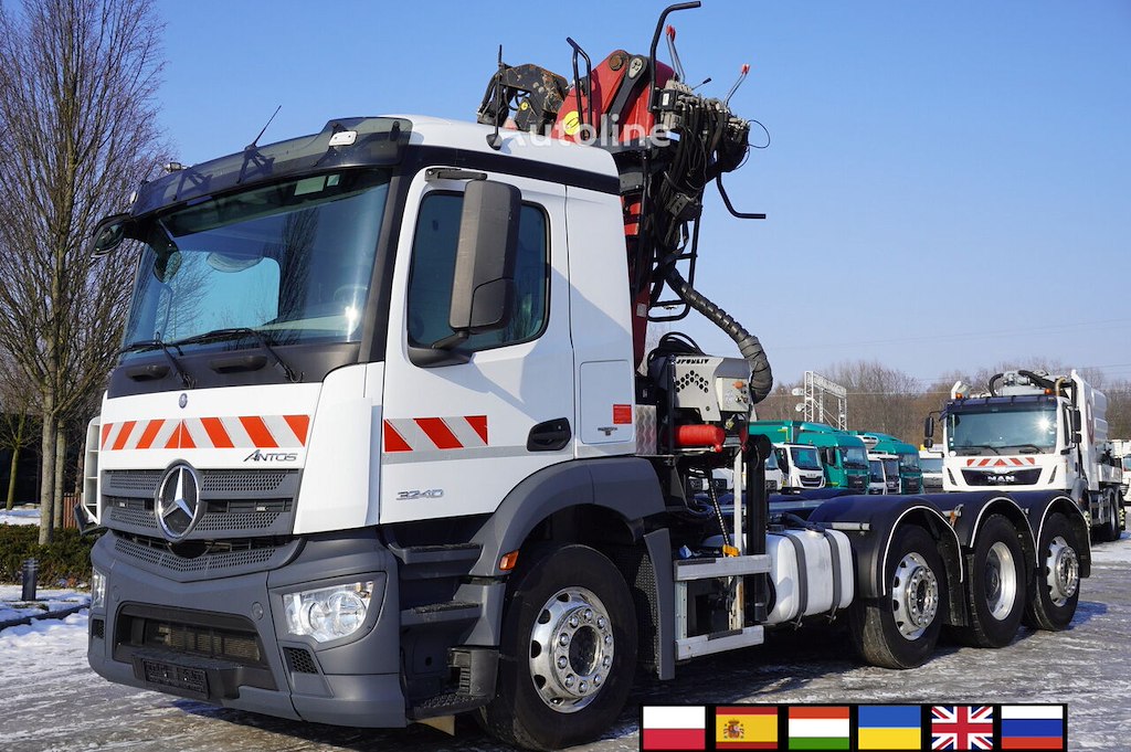 Mercedes-Benz Antos 3240 8×2 / Typhoon L170Z3 crane / remote control / rotator šlep auto