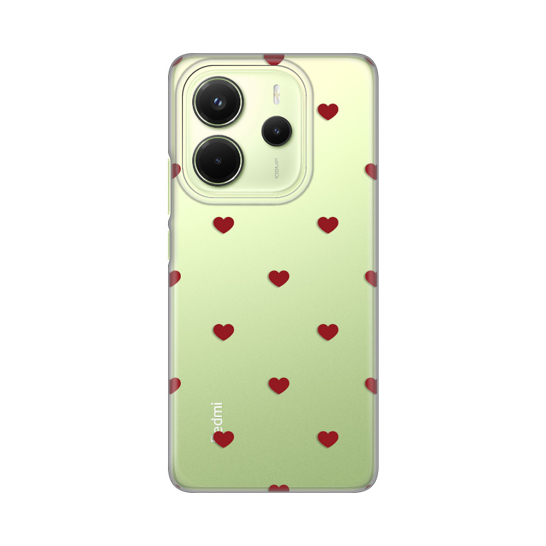 Zastitna silikonska maska (futrola) PRINT - Xiaomi Redmi Note 14 4G (SRB) Red Hearts