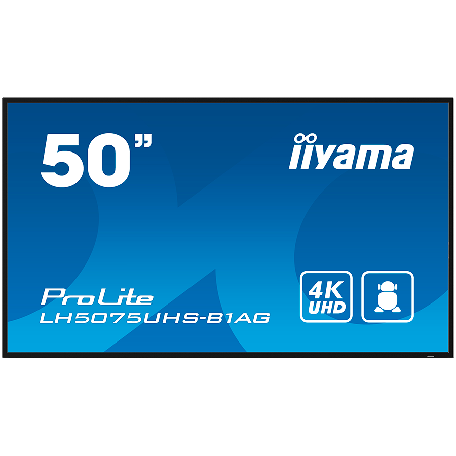 IIYAMA LFD LH5075UHS-B1AG 50′ 4K UHD VA 3840 X 2160 @60HZ 500 CD/M² 5000:1 9.5MS ANDROID 11 OS, IISIGNAGE²