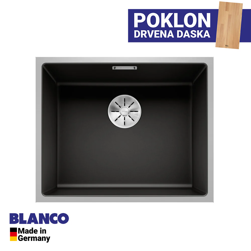 Granitna sudopera Blanco Silgranit SUBLINE 500-IF SteelFrame + drvena daska - 543x443x190