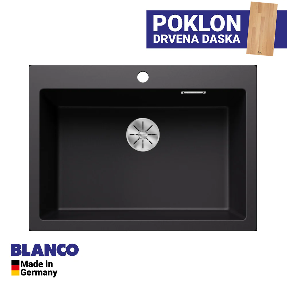 Granitna sudopera Blanco Silgranit PLEON 8 + drvena daska - 700x510x220