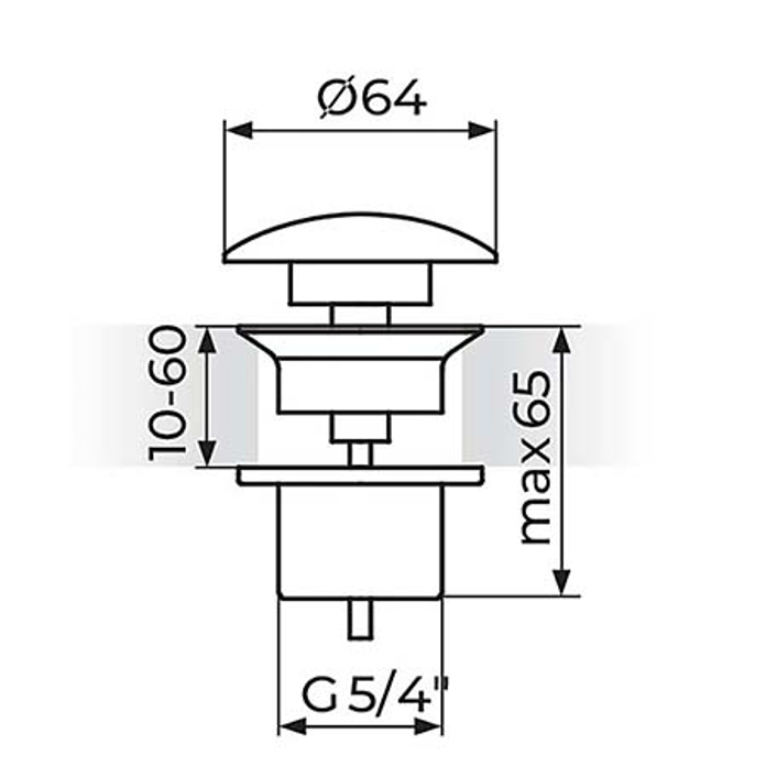 Automatski ventil sifona 5/4 sa izlivnim ventilom DARK JD245