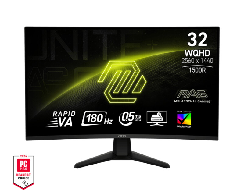 MSI - 32 inča MAG 32CQ6F, WQHD 2560x1440 Rapid VA 180 Hz zakrivljeni gaming monitor