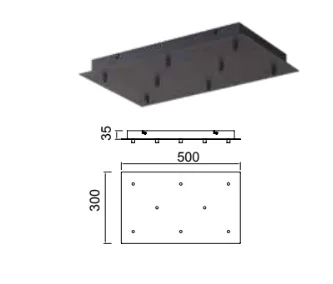 Mantra Tonic plafonska rozetna 1L prečnik 50cm crna