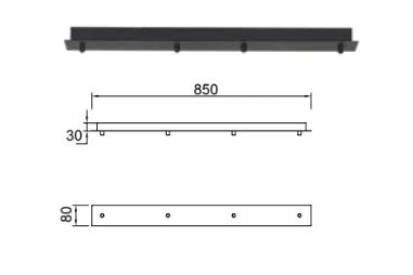 Mantra Tonic plafonska rozetna 1L prečnik 85cm crna