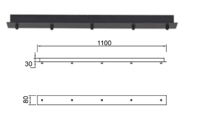Mantra Tonic plafonska rozeta 1L prečnik 110cm crna