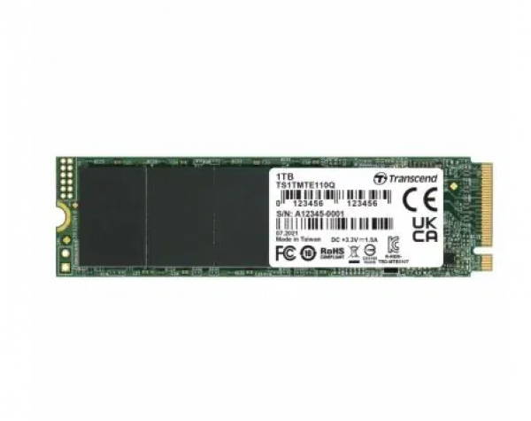 Transcend SSD 500GB, M.2 2280, PCIe Gen3x4, NVMe, QLC, DRAM-less