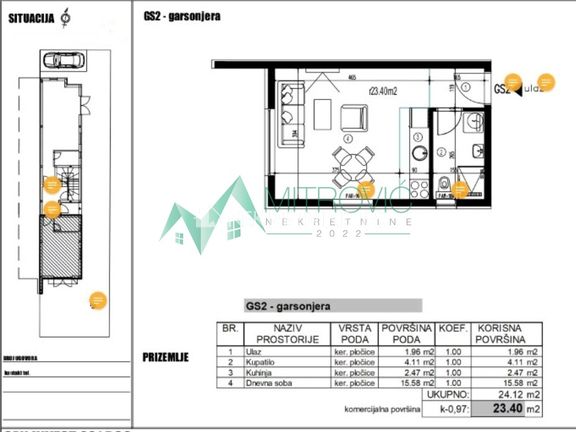 Stan,NOVI SAD,ADICE,kv: 24.00, € 41400, ID: 1002476