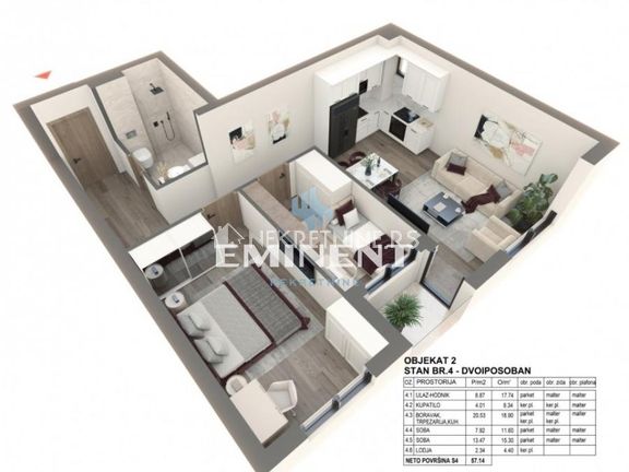 Zemun, Gornji Grad, Cara Dušana, 2.0, 57m2, 171420 EUR