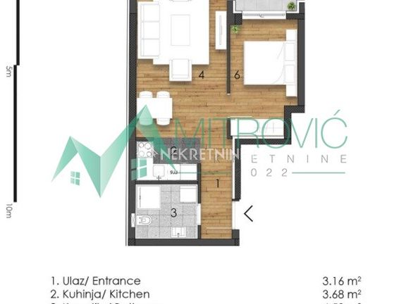 Stan,NOVI SAD,TELEP,kv: 44.00, € 119950, ID: 1003641