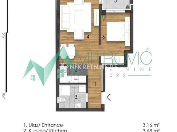 Stan,NOVI SAD,TELEP,kv: 44.00, € 119950, ID: 1003644