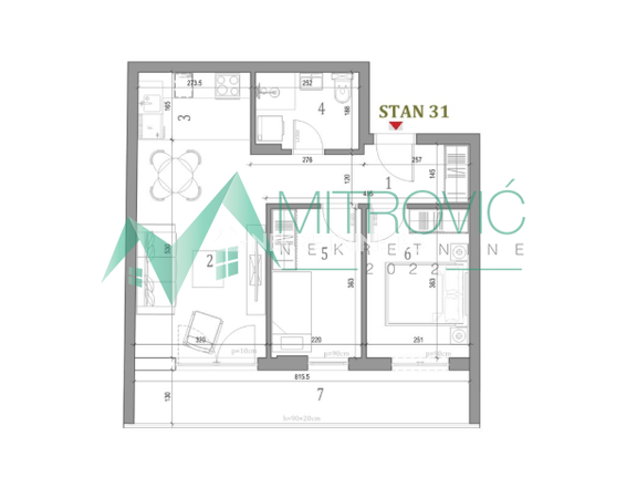 Stan,NOVI SAD,KLISA,kv: 58.00, € 127480, ID: 1003587
