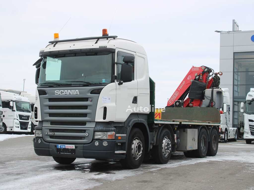 Scania R 560, FASSI F260XP HYDRAULIC ARM, AIR SUSPENSION, BEACONS kamion platforma