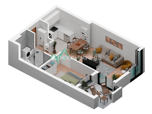 Stan,NOVI SAD,PODBARA,kv: 42.00, € 142300, ID: 1002210