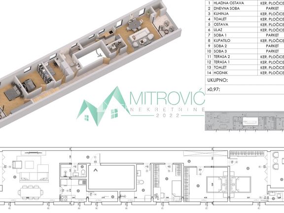 Stan,NOVI SAD,BULEVAR EVROPE,kv: 120.00, € 326850, ID: 1003557