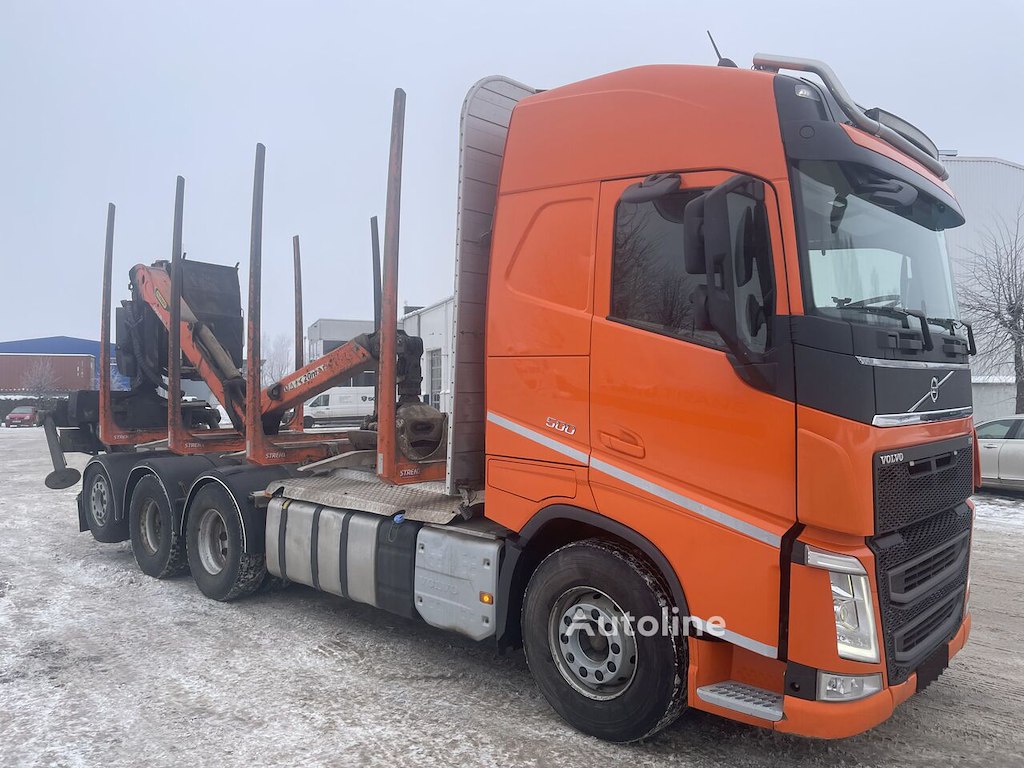 Volvo FH 500 8x4 timber+ crane kamion za prevoz drva