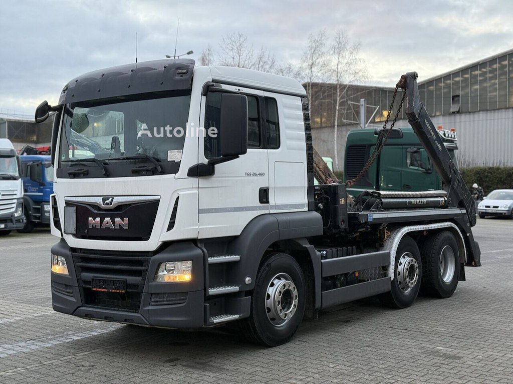 MAN TGS 26.460 6x2 EURO6 BRAMOWIEC MEILLER kamion autopodizač kontejnera