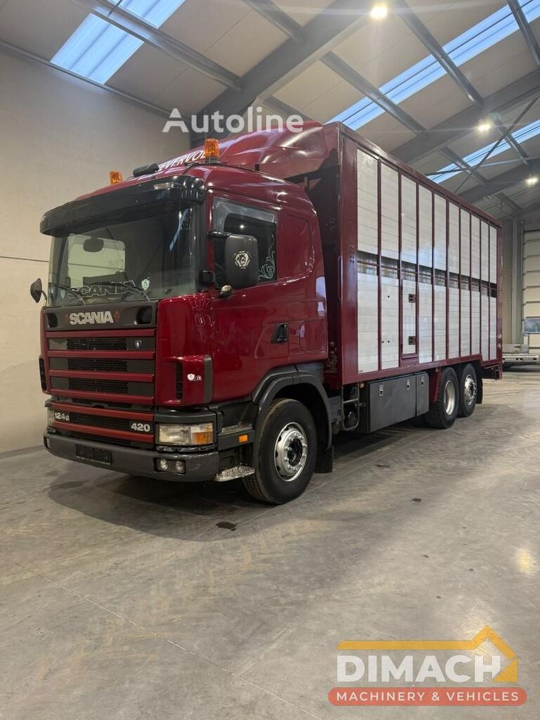 Scania 124G 420 Scania - Euro 3 - livestock transport - double-decker l kamion za prevoz stoke