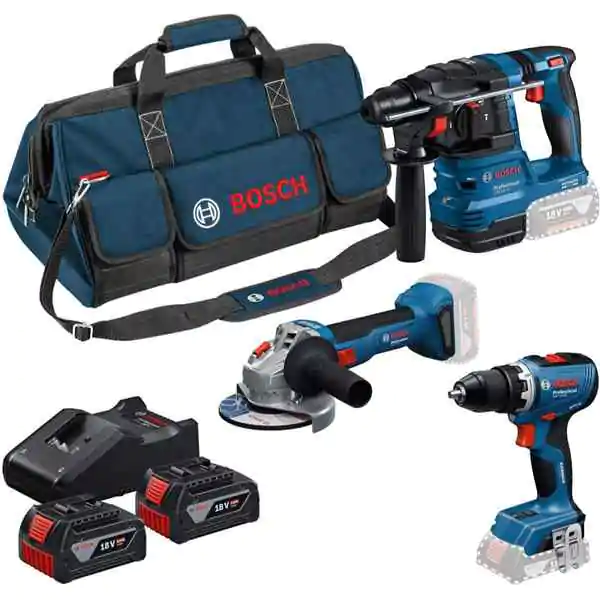 Bosch akumulatorski set alata GSR 18V-65 + GBH 18V-22 + GWS 18V-8 sa 2x4,0Ah akumulatora i torbom 0615A50094