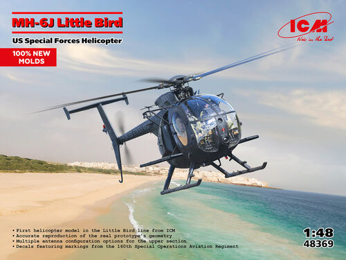 NEW! ICM 48369 MH-6J Little Bird - US Special Forces Helicopter (100% new moulds)