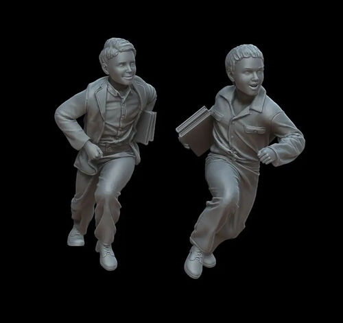 NEW! White Stork Miniatures F72165 Running Boys (2 Figures / 3D-Printed)