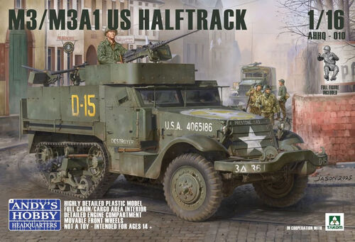 NEW! Andy's Hobby Headquarters 010 US M3 / M3A1 Halftrack (2 in 1 Kit)