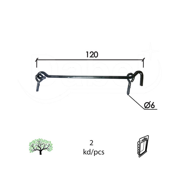 Kuka za vrata KV1 ZNB 6x120mm 2kom DBP1 (0105798)