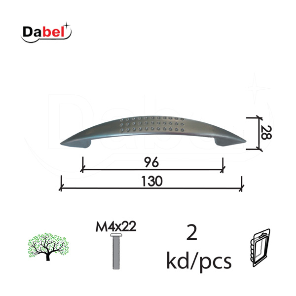 Ručica za nameštaj C44 MAT-HR 96/130/28mm 2kom M4x22mm DBP2 (0205569)