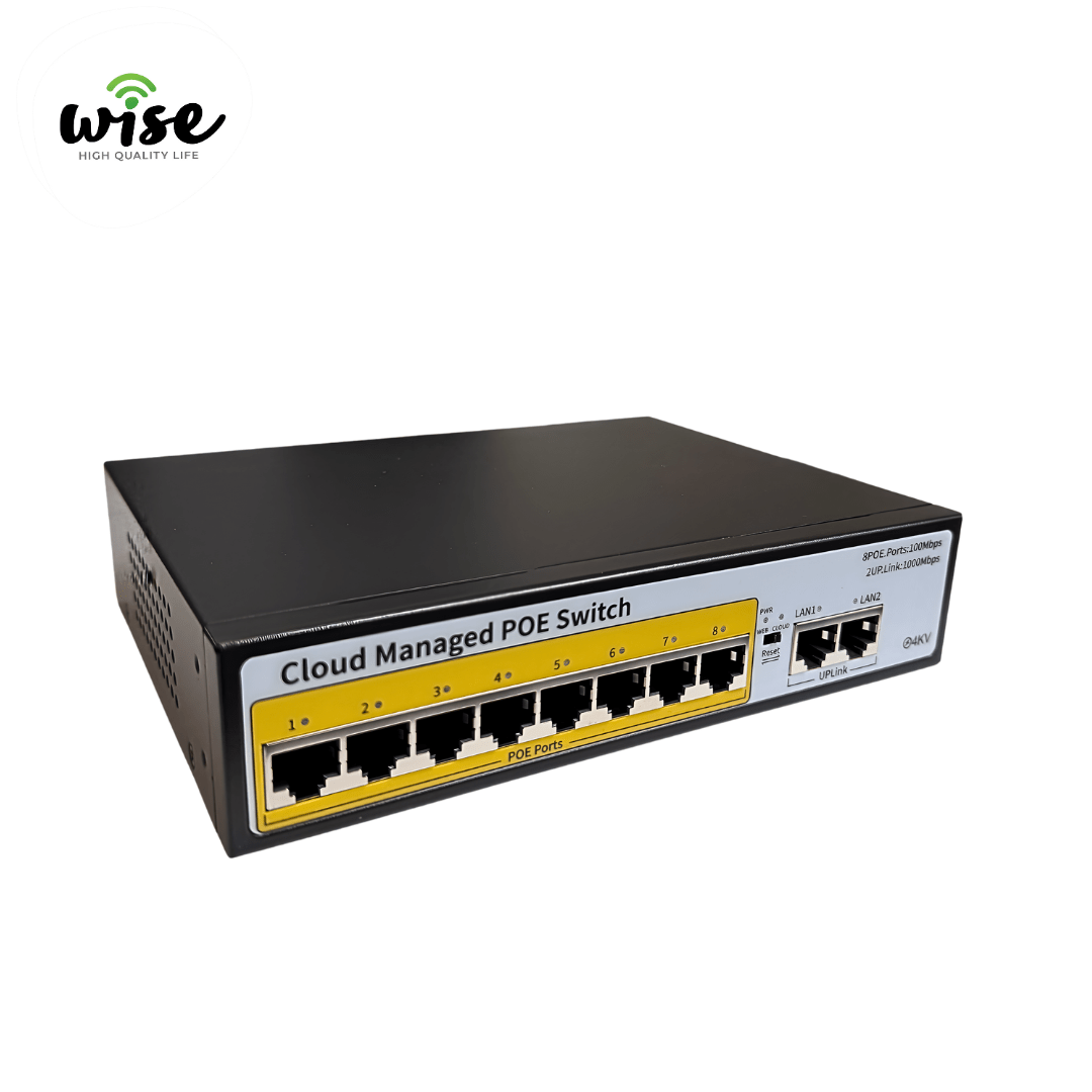 Cloud upravljivi PoE switch 10 port 8 PoE 2 uplink, WSHPOE-10