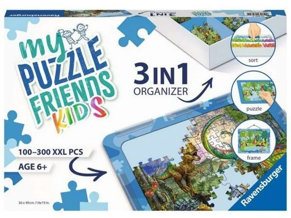 Ravensburger 3u1 organizator za dečije slagalice u plavoj boji