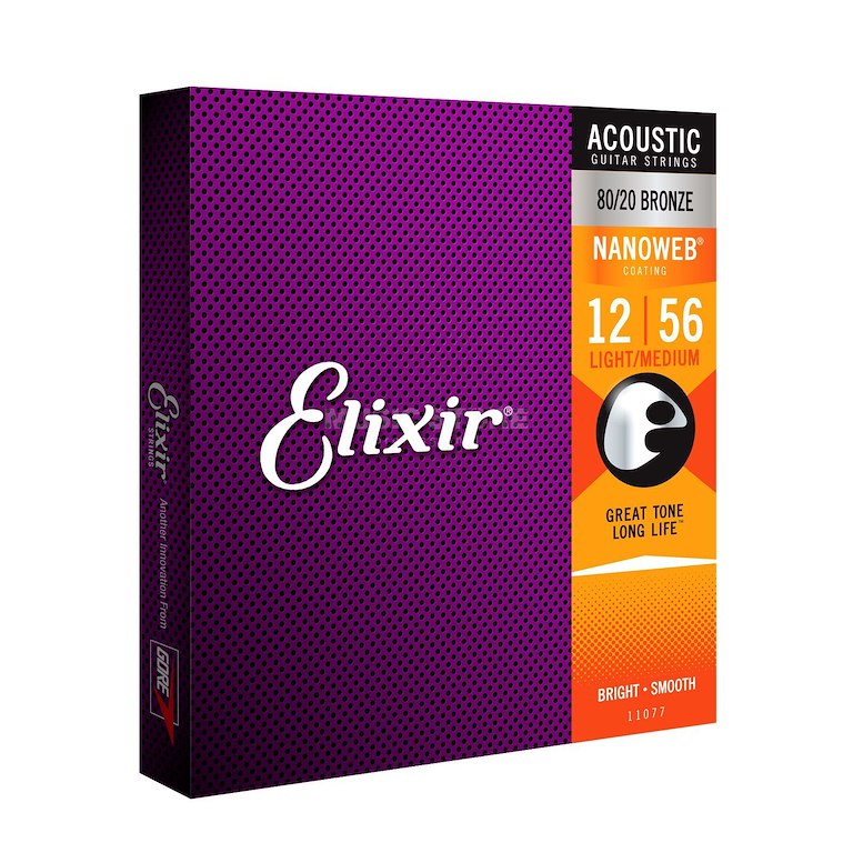 Elixir 11077 Nanoweb žice za akustičnu gitaru 012-056