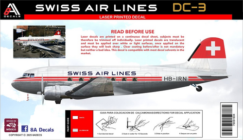 NEW! 8aDecs 7909-904-48 Douglas DC-3 - Swiss Air Lines