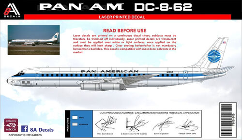 NEW! 8aDecs 7909-909-144 Douglas DC-8-62 - Panam Series Braniff